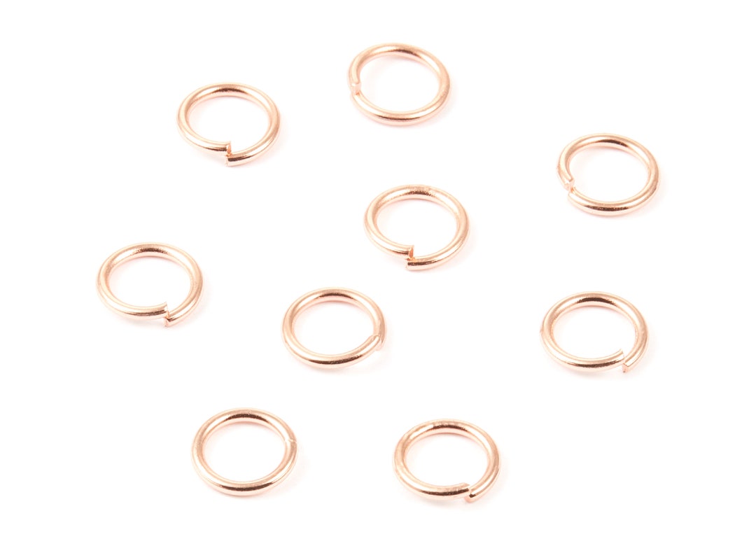Brass Open Jump Rings - 9x1.2mm - Rose Tone Plated - Brass Open Jump ...