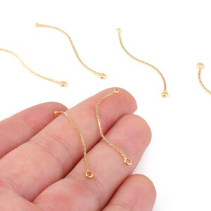 Brass Chain Connector - 18k Gold Plated Brass Earring Chain Connectors ...