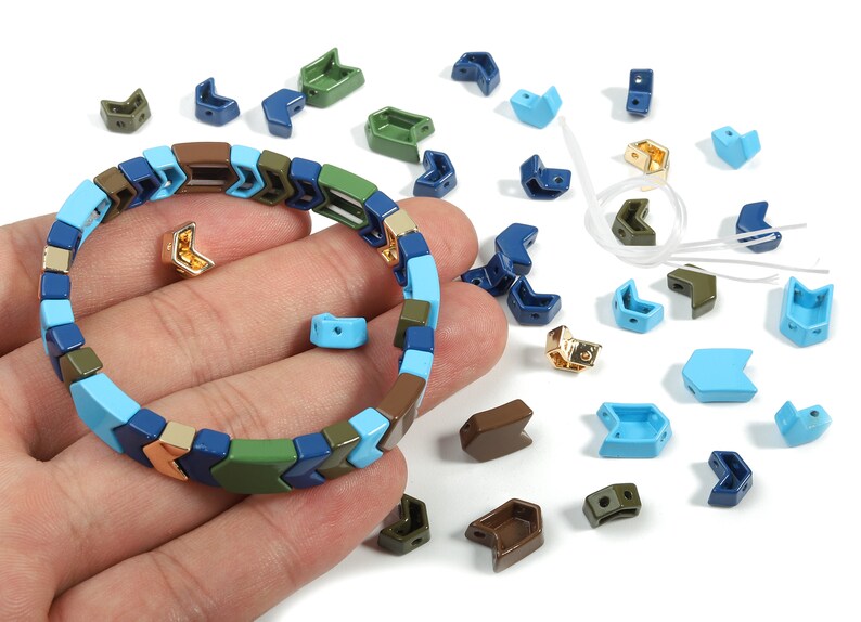 Tila Tile Bracelet Beads Set Enamel Arrow 2 Hole Beads for - Etsy
