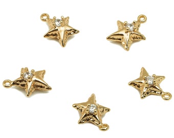 6x10mm 24k Shiny Gold Plated Mini Star Charm Tiny Star Charm - Etsy