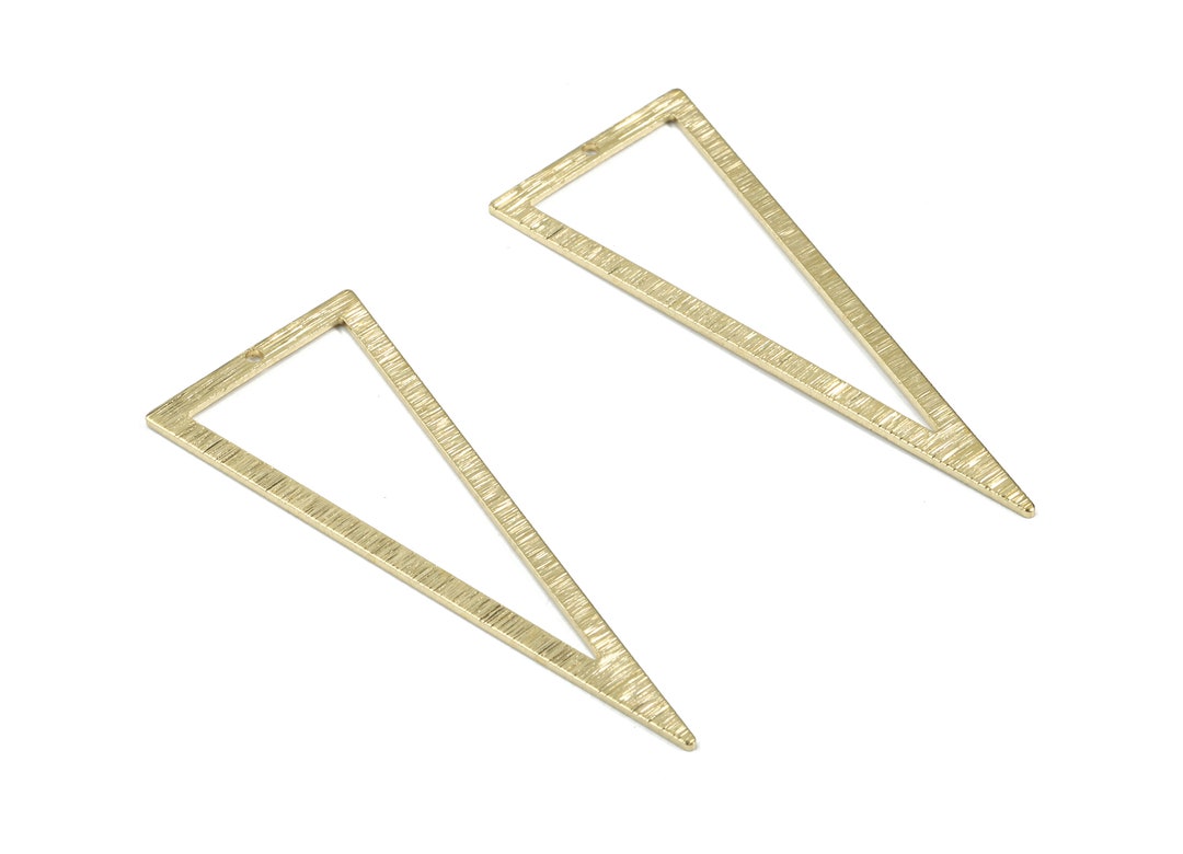Brass Triangle Ring - Raw Brass Triangle Earring Charm - Textured Brass ...