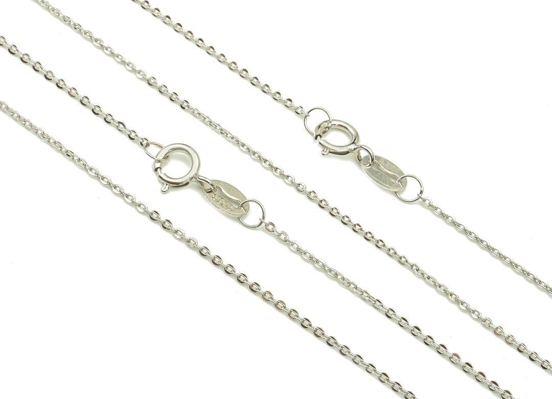 45cm Silver Cable Chain - Faceted Finish Chain - 925 Silver Chain - 925 ...
