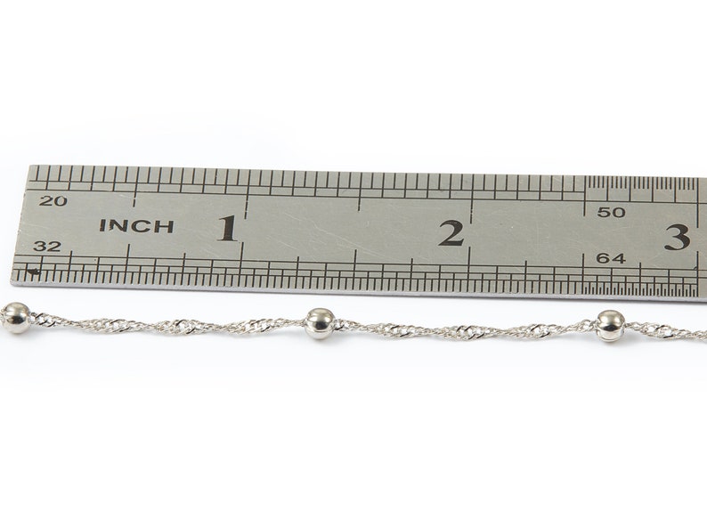 Ball Satellite Water Wave Chain - Twisted Curb Chain - Silver Tone ...
