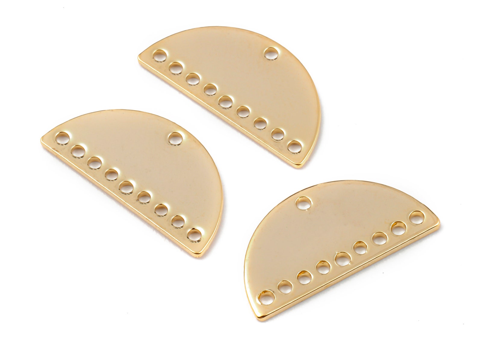 Brass Half Moon Connectors - Brass Semicircle Connectors - 18K Real ...