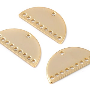 Brass Half Moon Connectors - Brass Semicircle Connectors - 18K Real ...