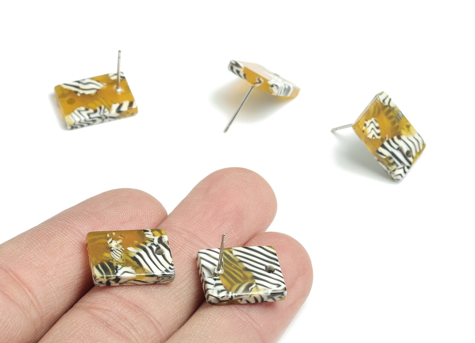 Acetate Rectangle Earring Stud Rectangle Earring Post - Etsy