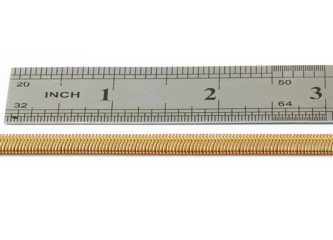 Flat Snake Chain Wide Snake Chain Raw Brass Chain for - Etsy