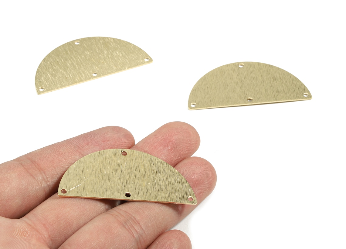 Brass Half Moon Connector - Raw Brass Semicircle Earring Connectors ...