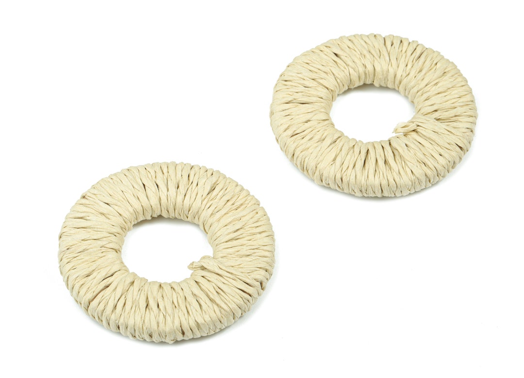 Handwoven Rattan Rope Earrings - Circle Rattan Earrings Charms - Wooden ...
