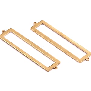 Raw Brass Connector - Rectangle Shaped Brass Connector - Jewelry ...
