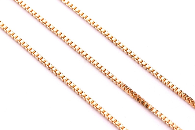 Cube Box Chain Link Square Chain Raw Brass Chain Tiny | Etsy