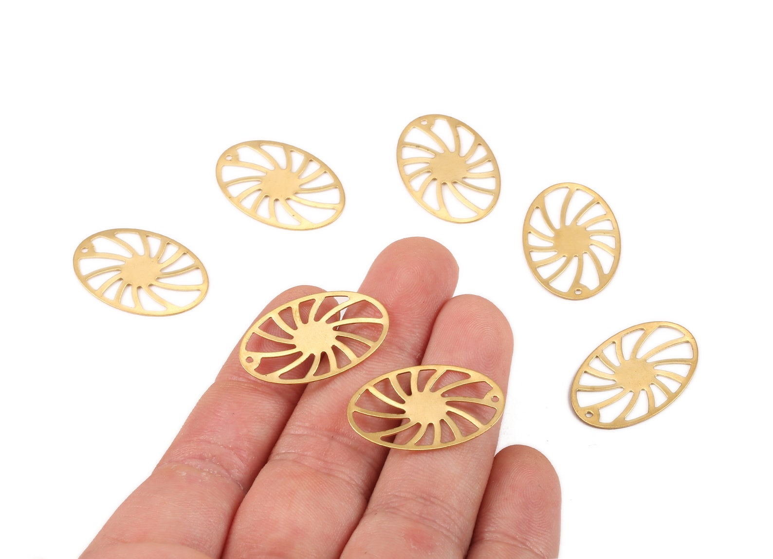 Brass Oval Charms Raw Brass Oval Earrings and Pendant - Etsy