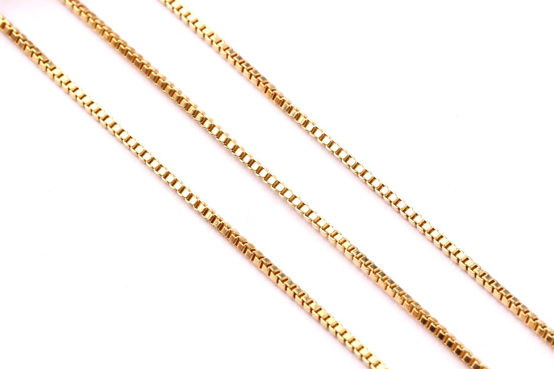 Cube Box Chain Link Square Chain Raw Brass Chain Tiny - Etsy
