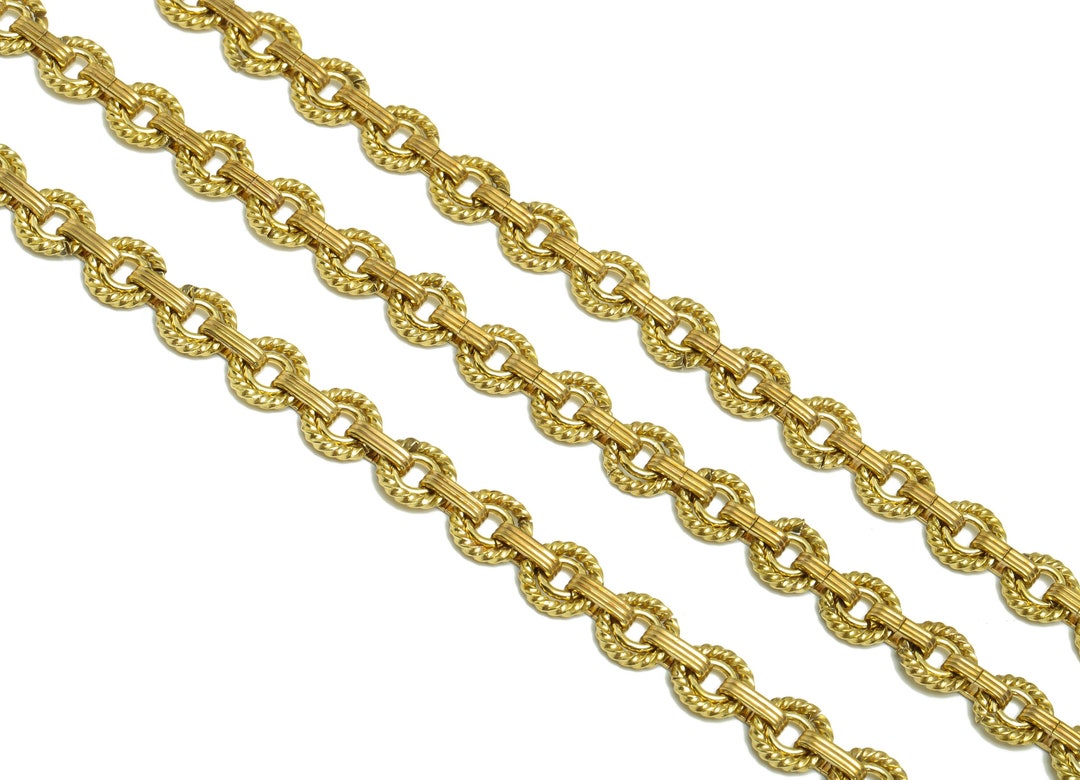 Handmade Rings Chain Brass Textured Open Link Chain Beaded Hoop Chain ...