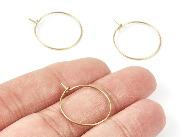 Brass Earring Hoops Raw Brass Ear Wire 20 Geometric | Etsy