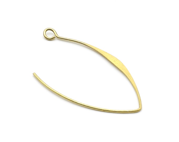 Kidney Earring Wire Brass Ear Wire Kidney Shaped Ear Wire - Etsy