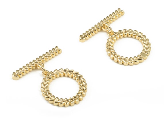 18k Gold Clasps Toggle Jewelry Clasp 18K Real Gold Plating | Etsy