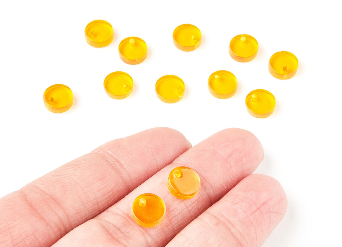 Acrylic Round Earring Charms - Round Circle Shaped - Earring Findings ...