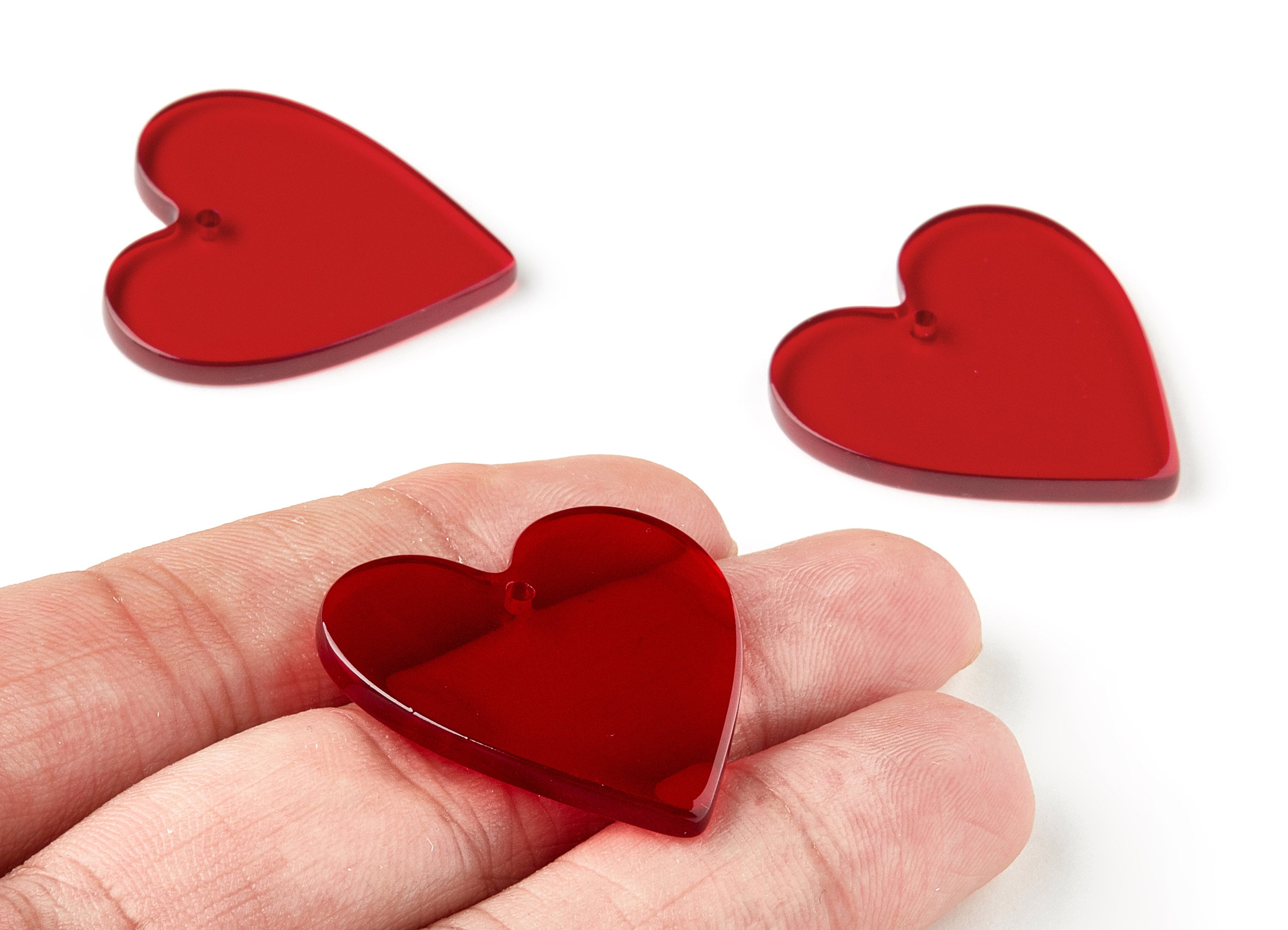 Acrylic Heart Charms Heart Earrings and Pendant Earring - Etsy