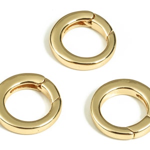 Brass Spring Clasps - Gold Circle Shaped Ring - Open Spring Clasp - 18K ...