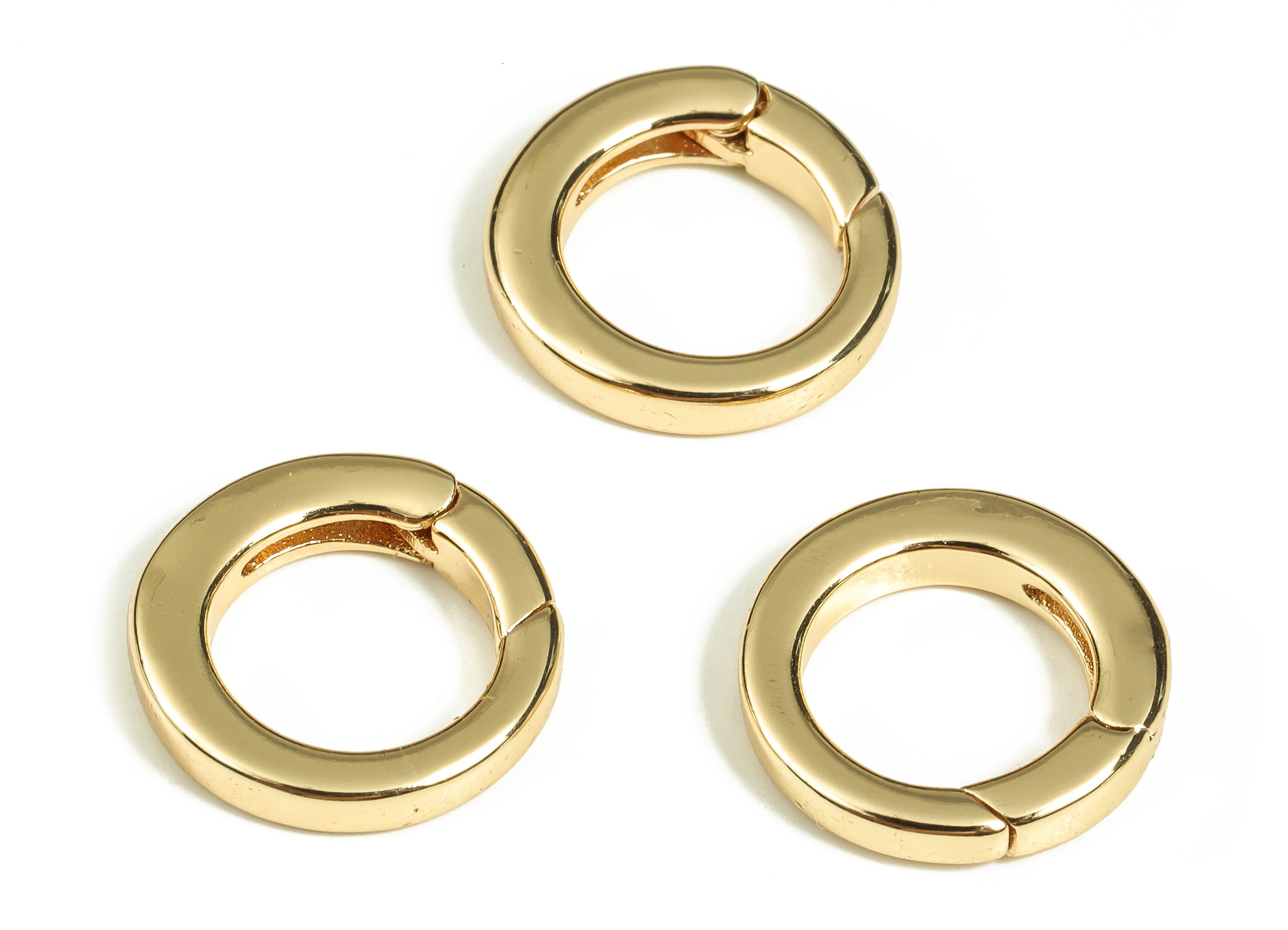 Brass Spring Clasps - Gold Circle Shaped Ring - Open Spring Clasp - 18K ...