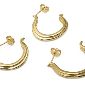 Brass Omega Sign Earring Posts - Brass C Stud - 925 Silver Stud - Brass ...