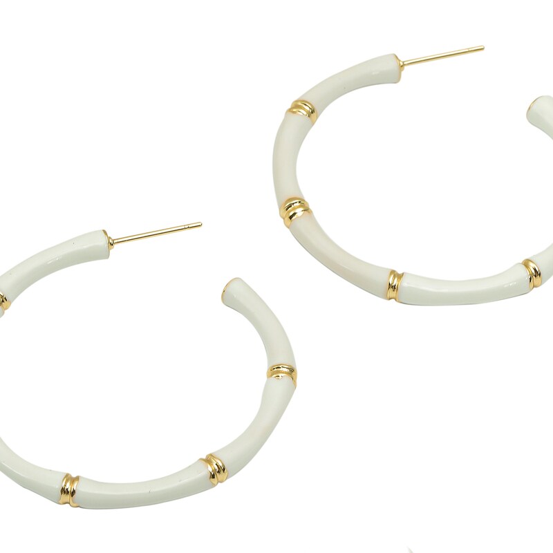 Bamboo Enamel Hoops - Etsy Finland