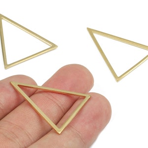 Brass Triangle Ring Charms - Raw Brass Triangle Earrings and Pendant ...