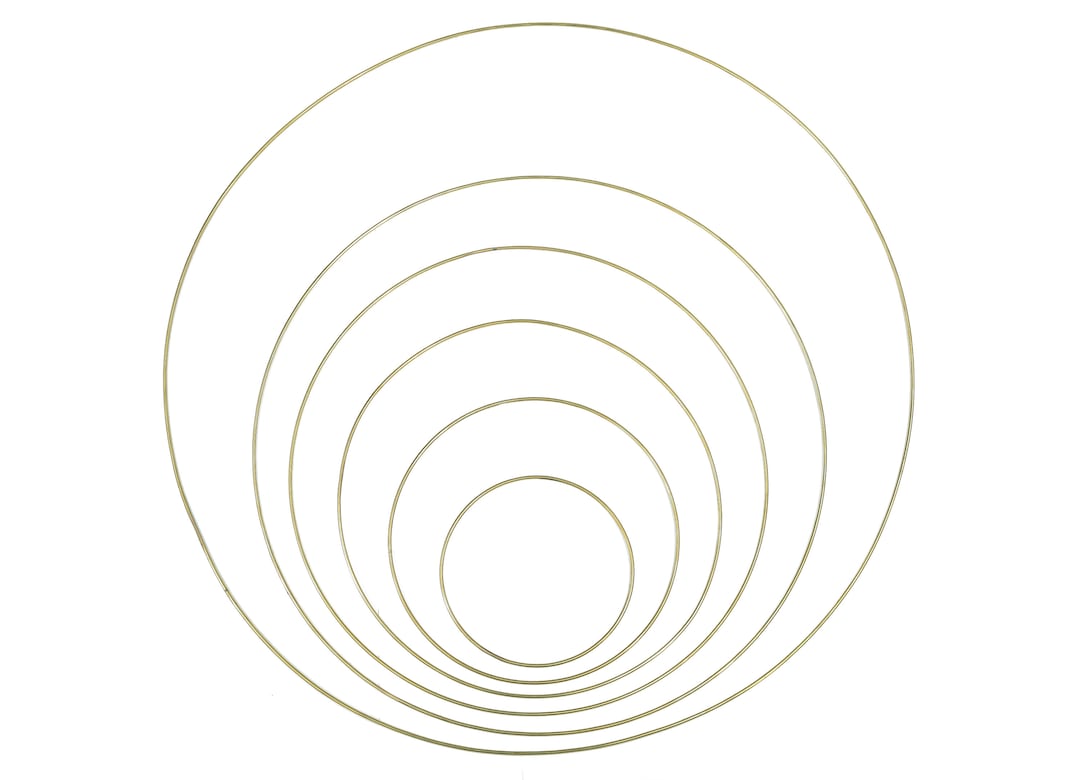 Brass Circle Macrame Ring - Raw Brass Curved Himmeli Tube Round Hanging ...