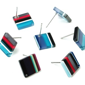 Acetate Square Earring Post - Acetate Square Earring Stud - Acetate ...
