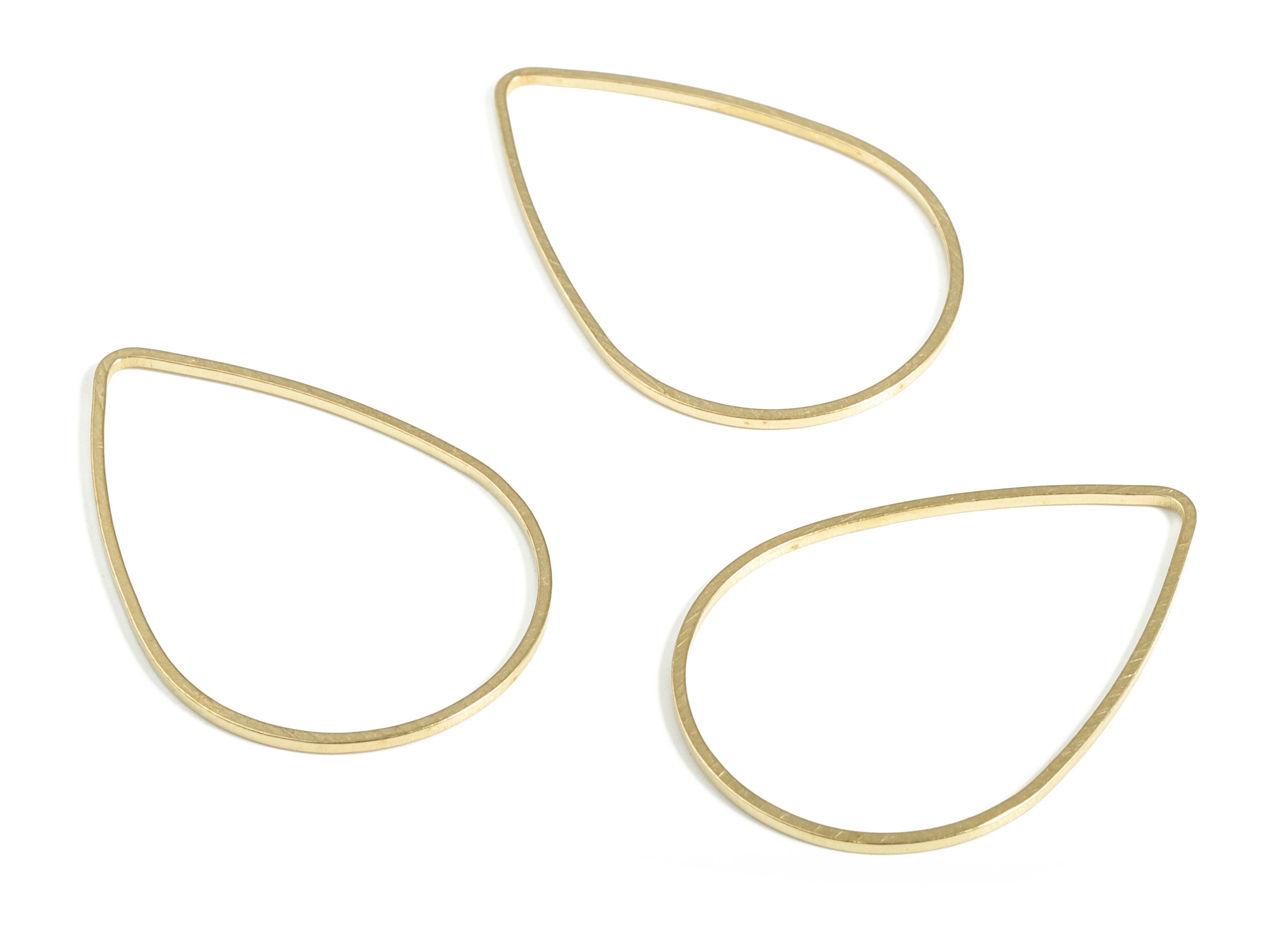 Brass Drop Connector - Raw Brass Tear Drop Charm - Drop Earring Finding ...