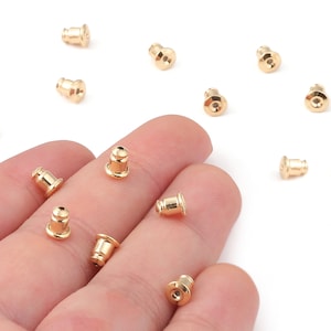 Brass Earring Stopper With Rubber - Ear Nuts & Ear Wire Backs - 18K ...
