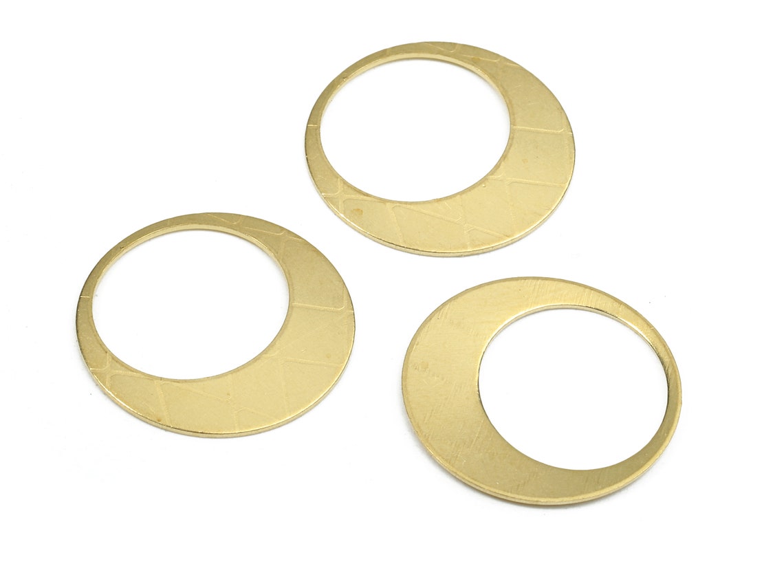 Brass Circle Charms Raw Brass Texture Circle Earrings and - Etsy