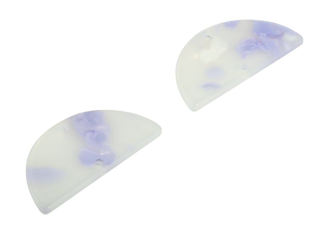 Acrylic Semicircle Earring Connectors - Acrylic Half Moon Charms - 2 ...