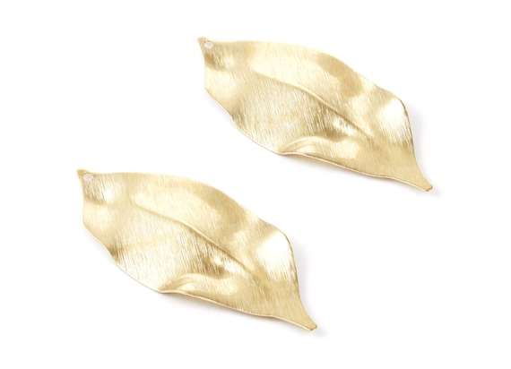 Brass Leaf Charms Textured Leaf Shaped Raw Brass Pendant | Etsy