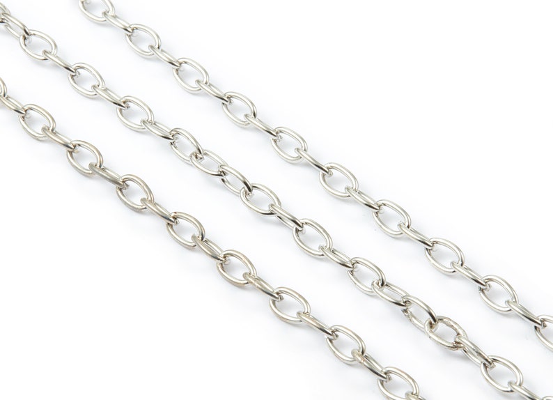 Cable Chain Silver Tone Plated Iron Chain Unsoldered Link - Etsy