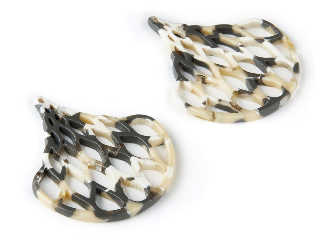 Acetate Fan Charms - Fan Earrings and Pendant - Earring Findings ...