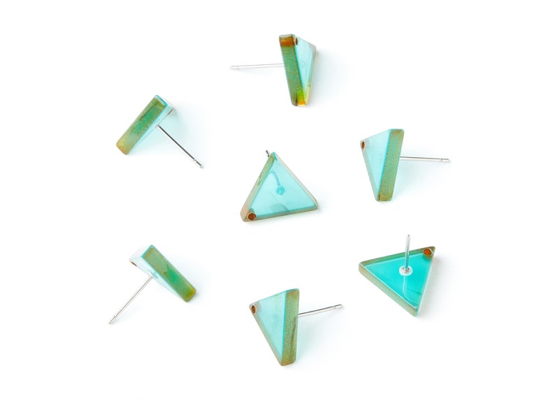 Acrylic Earring Stud - Stainless Steel Stud - 1 Hole - Triangle Shaped ...