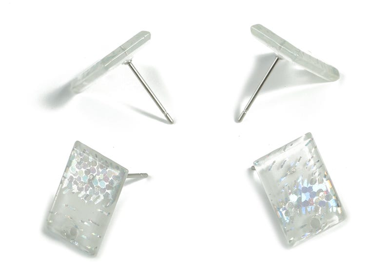 Acrylic Rectangle Earring Stud - Rectangle Earring Post - Surgical Stud ...