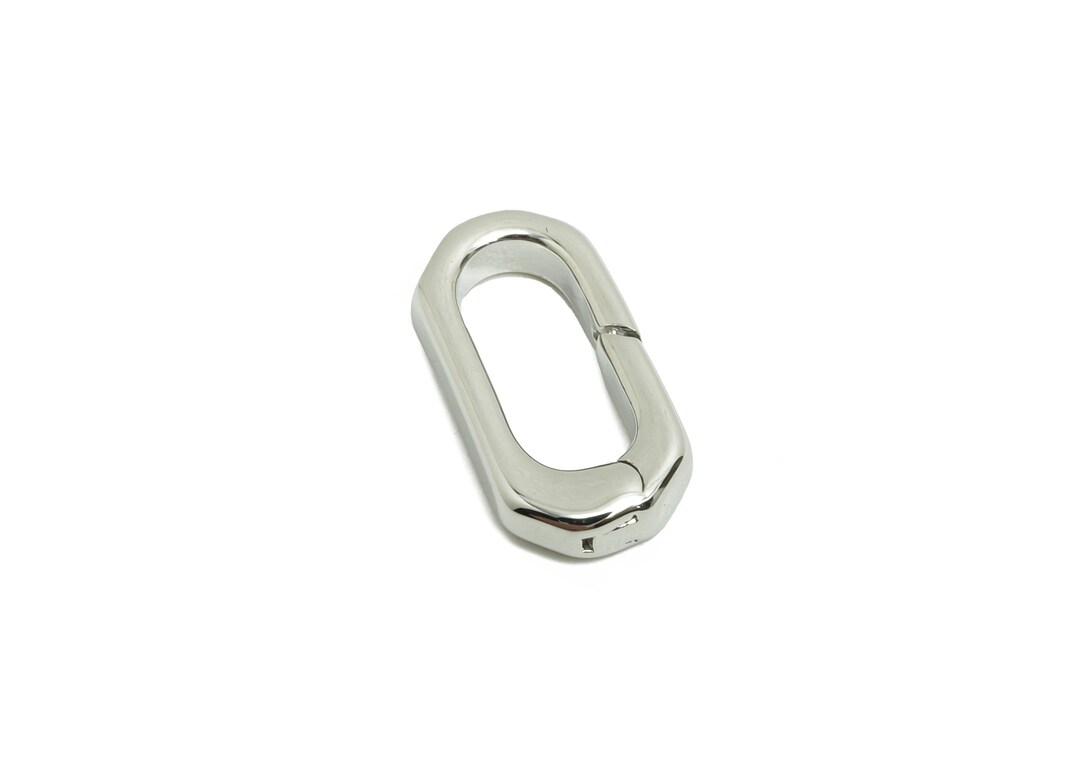 Brass Carabiner Clasp - Silver Connector Clasp - Brass Oval Carabiner ...