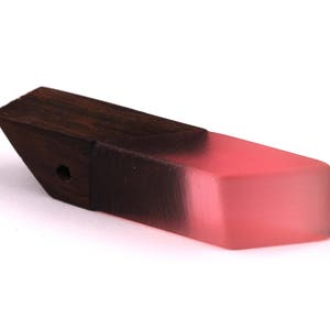 Wood Resin Pendant Natural Monzo Wooden Charms Pink Epoxy Resin ...