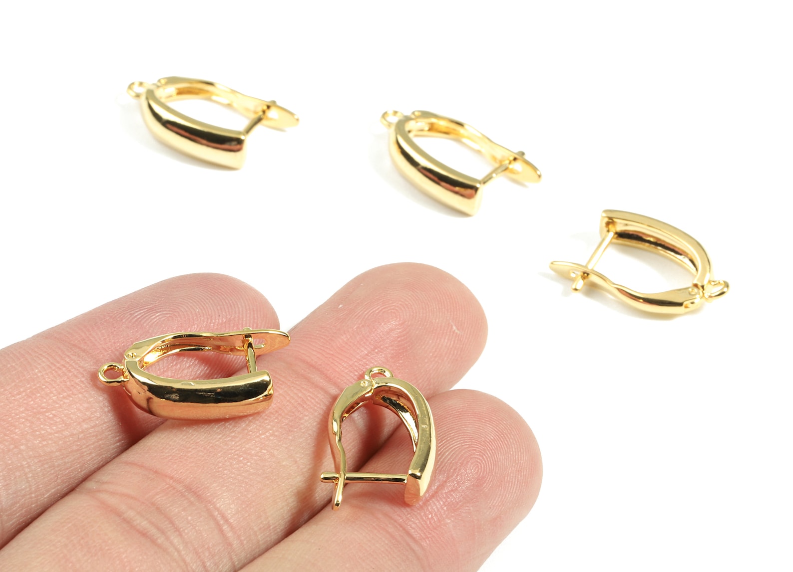 Brass Leverback Earring Clasp Brass Plain Leverback 18K - Etsy