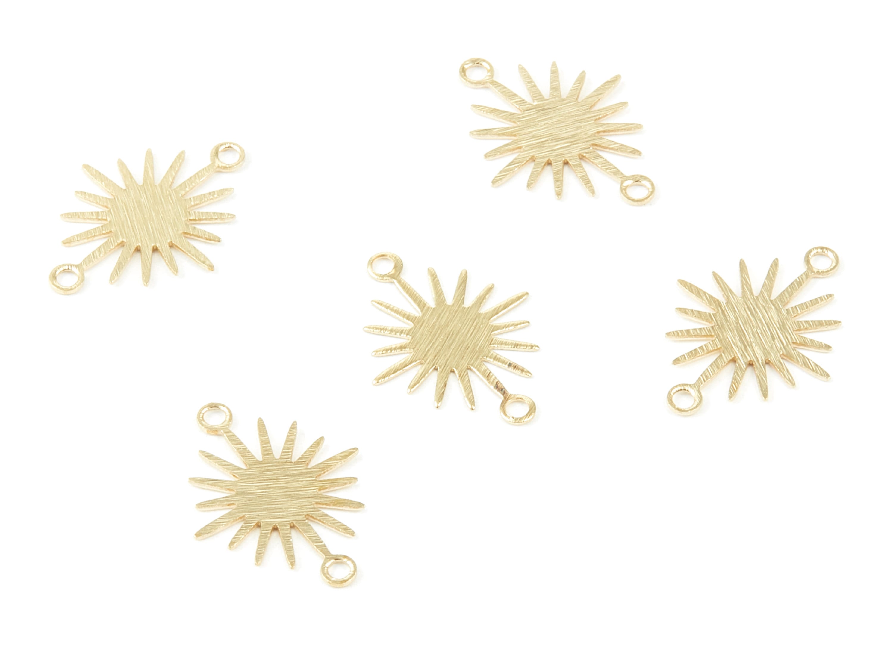 Brass Sun Charms Textured Sun Shaped Raw Brass Connector | Etsy