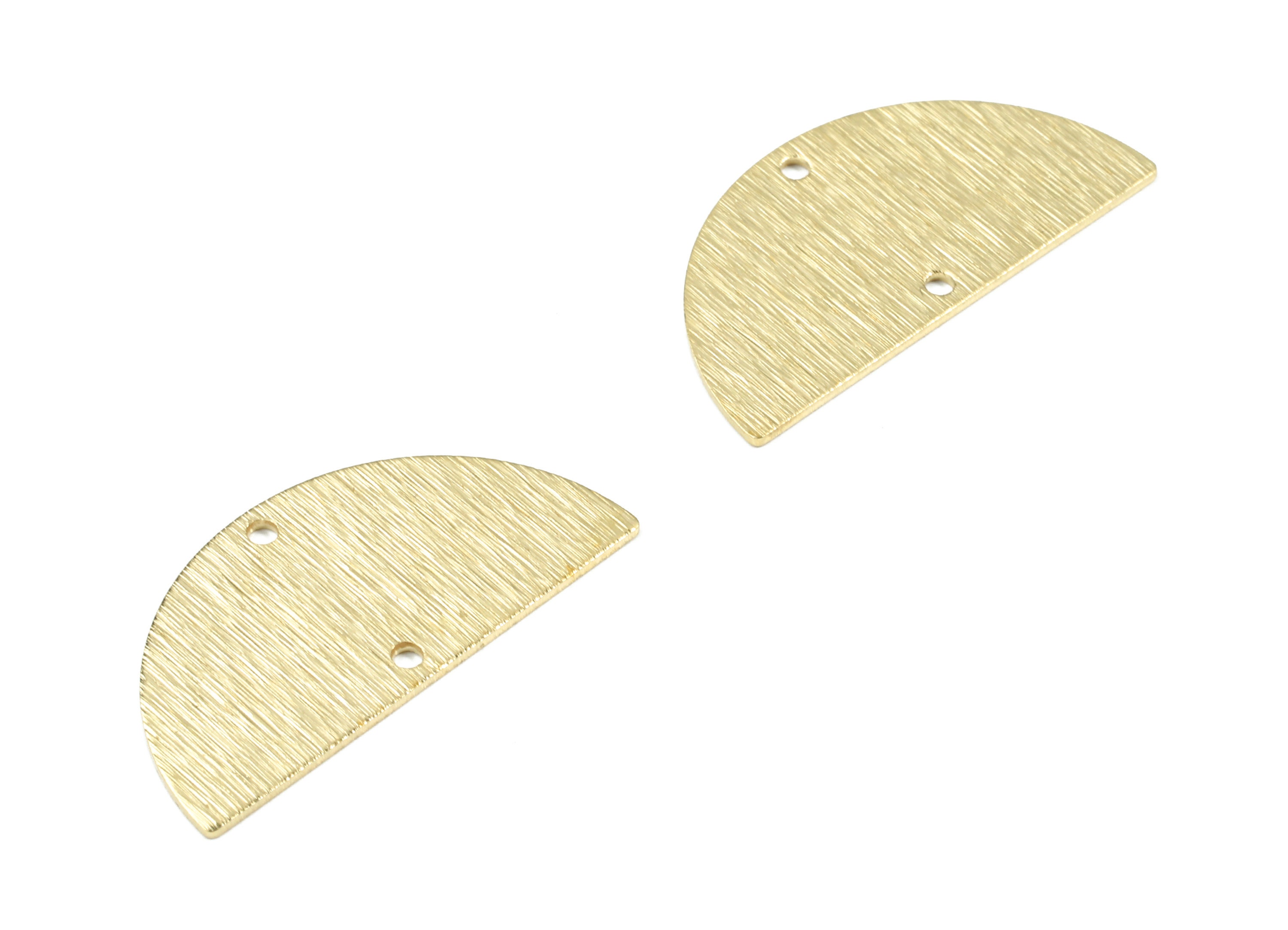 Brass Semi Circle Connector - Raw Brass Textured Half Moon Connector ...