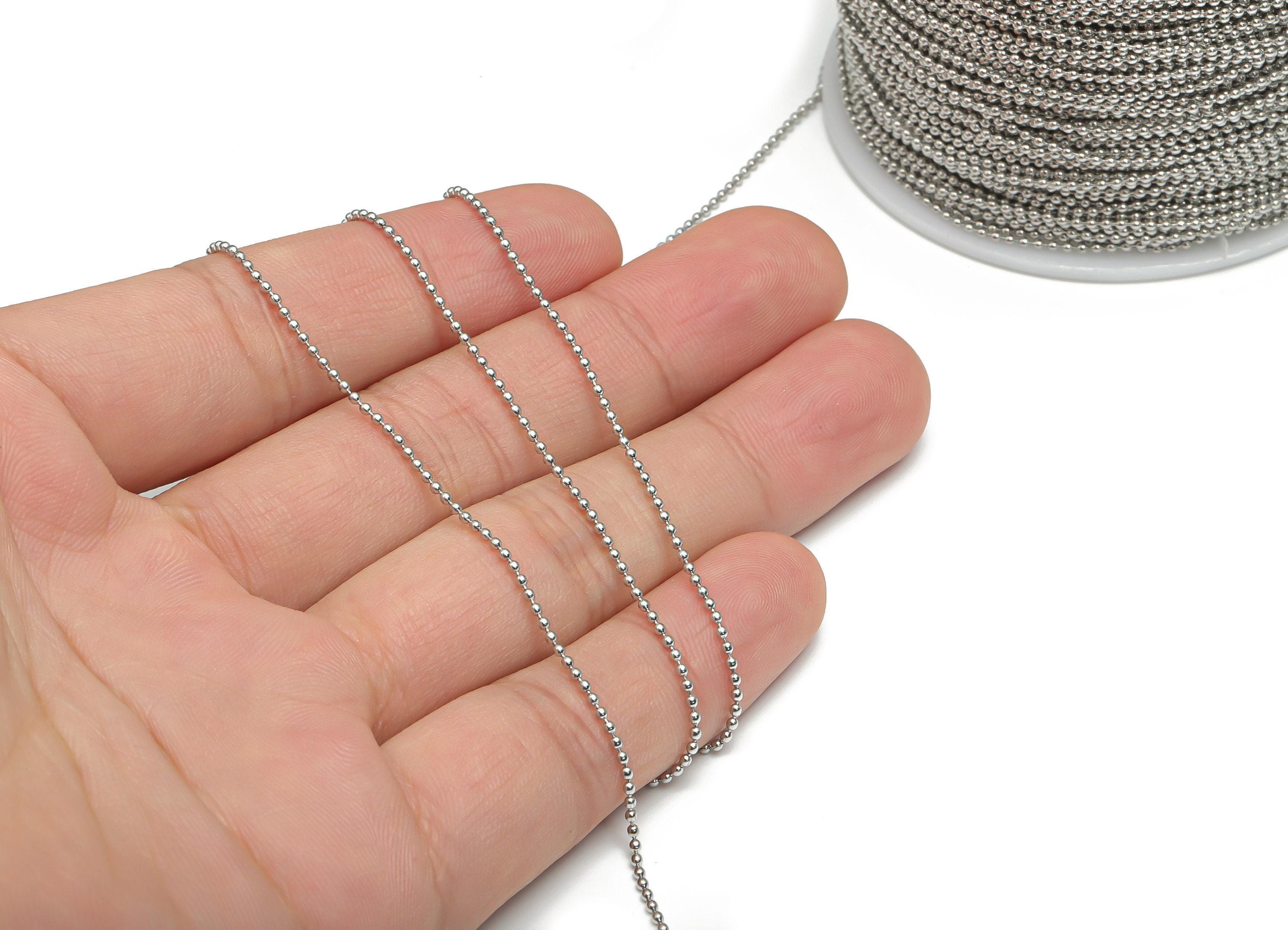 Stainless Steel Ball Chain - 304 Stainless Steel Chain - Silver Tone ...