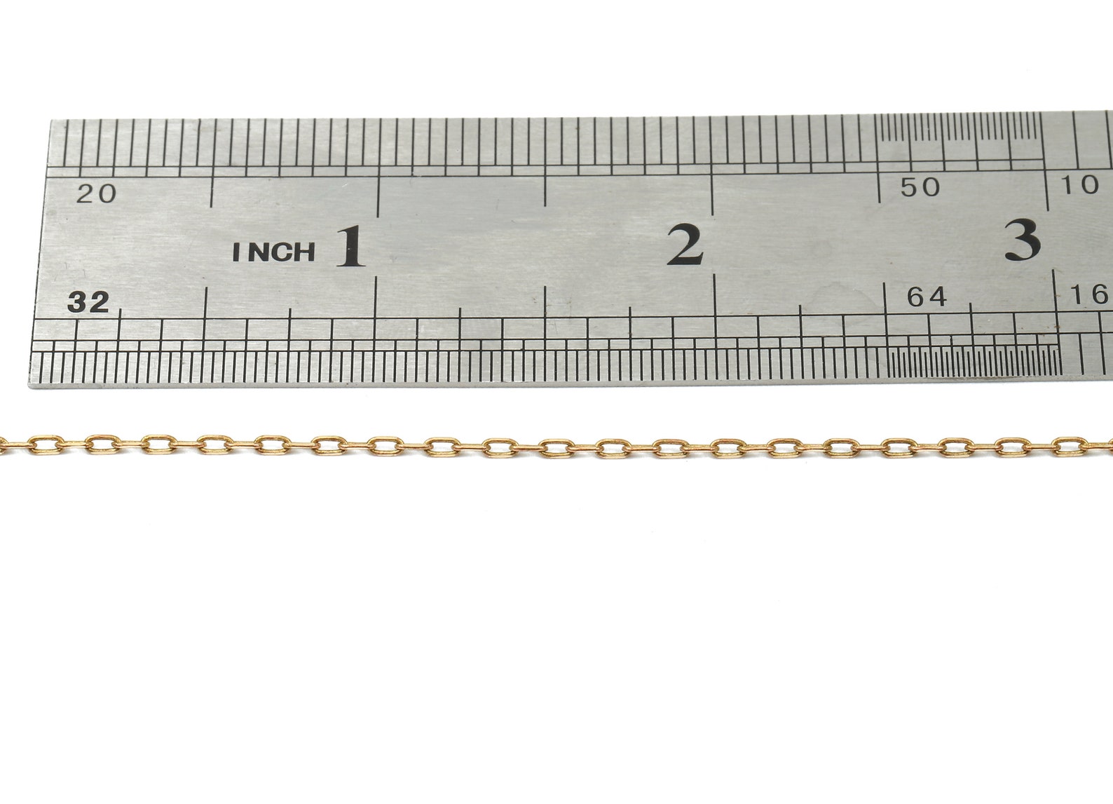 Flat Cable Chain Faceted Raw Brass Chain Soldered Link | Etsy