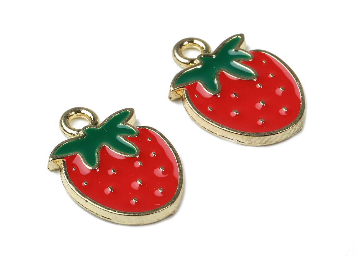 Alloy Strawberry Charms Zinc Alloy Strawberry Earring - Etsy
