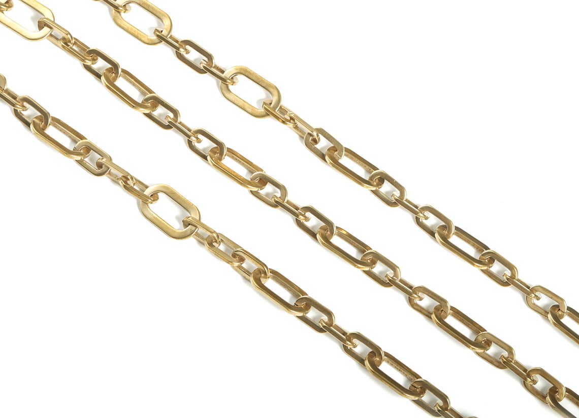 Oval Rectangle Paper Clip Layering Chain Raw Brass Openlink - Etsy