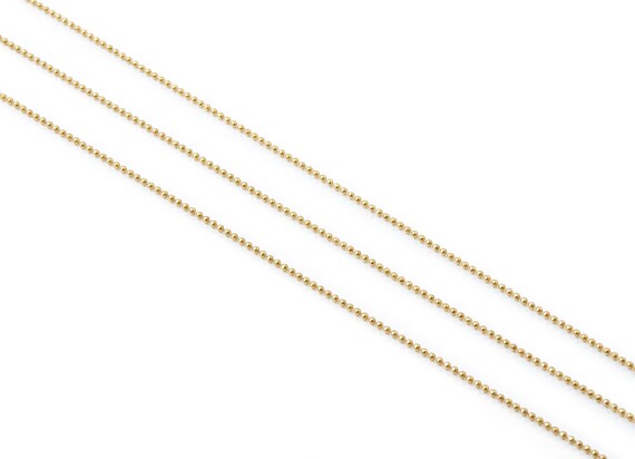 Faceted Tiny Ball Chain Raw Brass Chain Raw Brass | Etsy