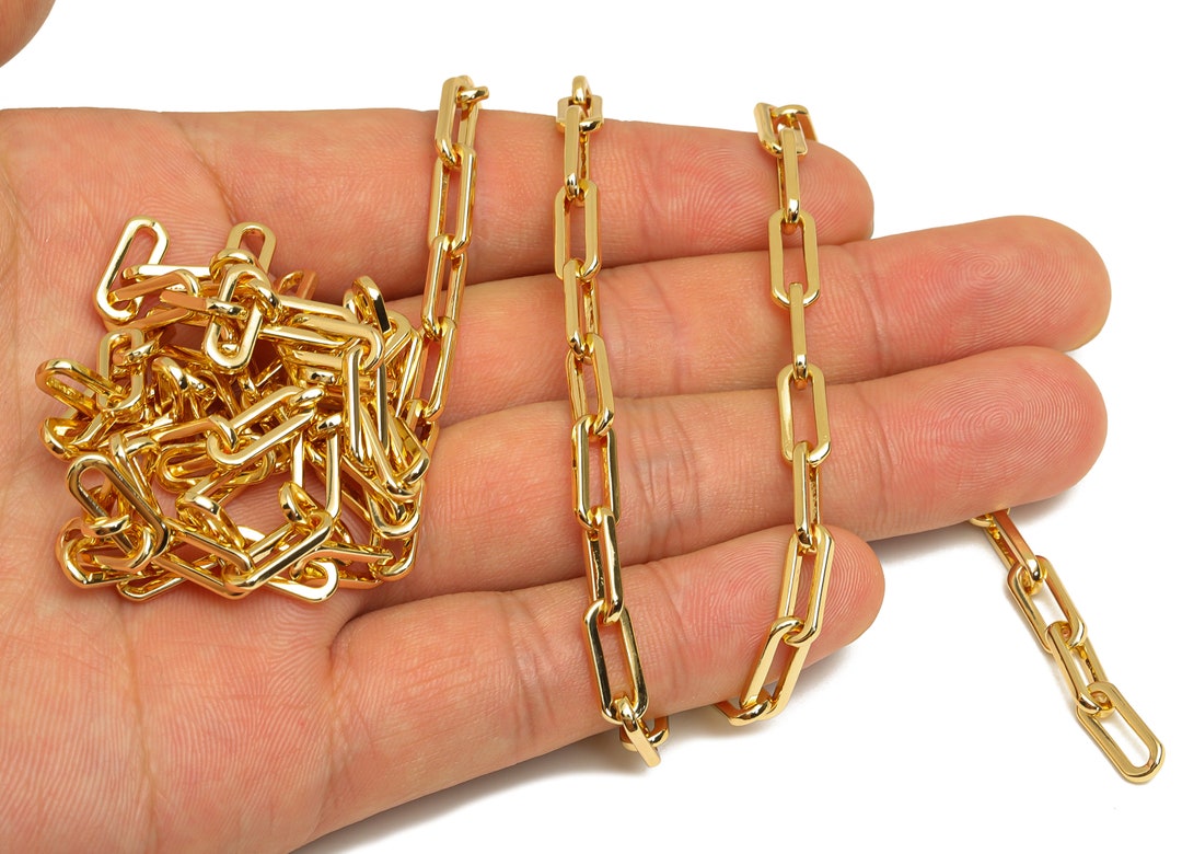 Brass Flat Oval Cable Chain - Brass Oval Link Chain - Open Link Chain ...